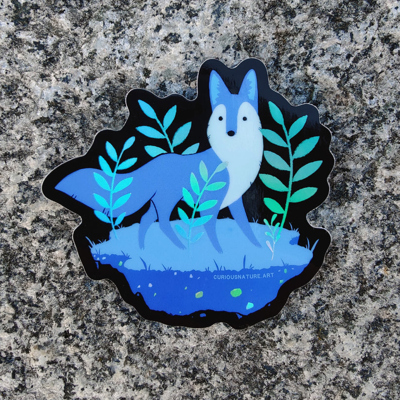 Lost Fox • Holographic Vinyl Sticker – Curious Nature Studio